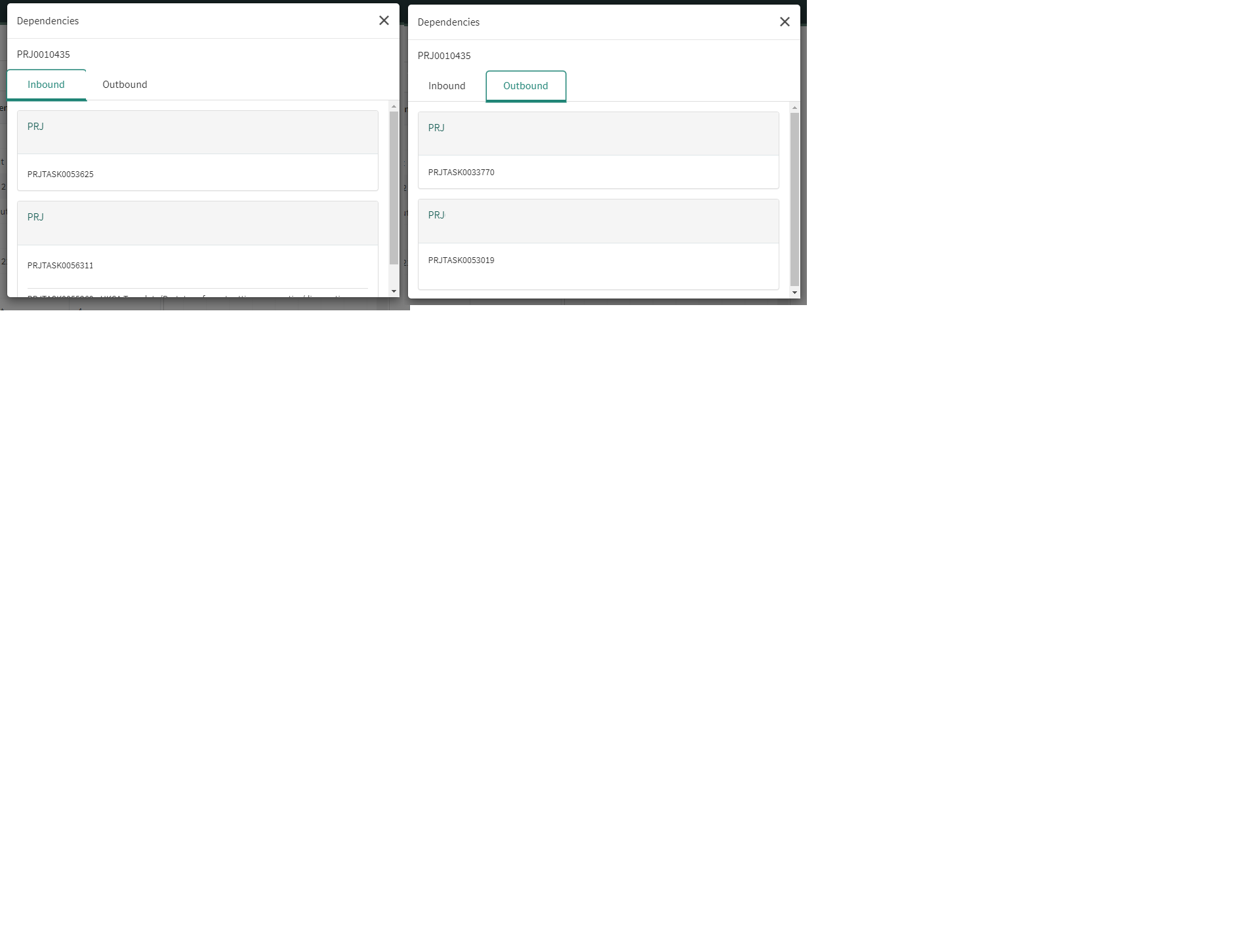 dependencies inbound outbound