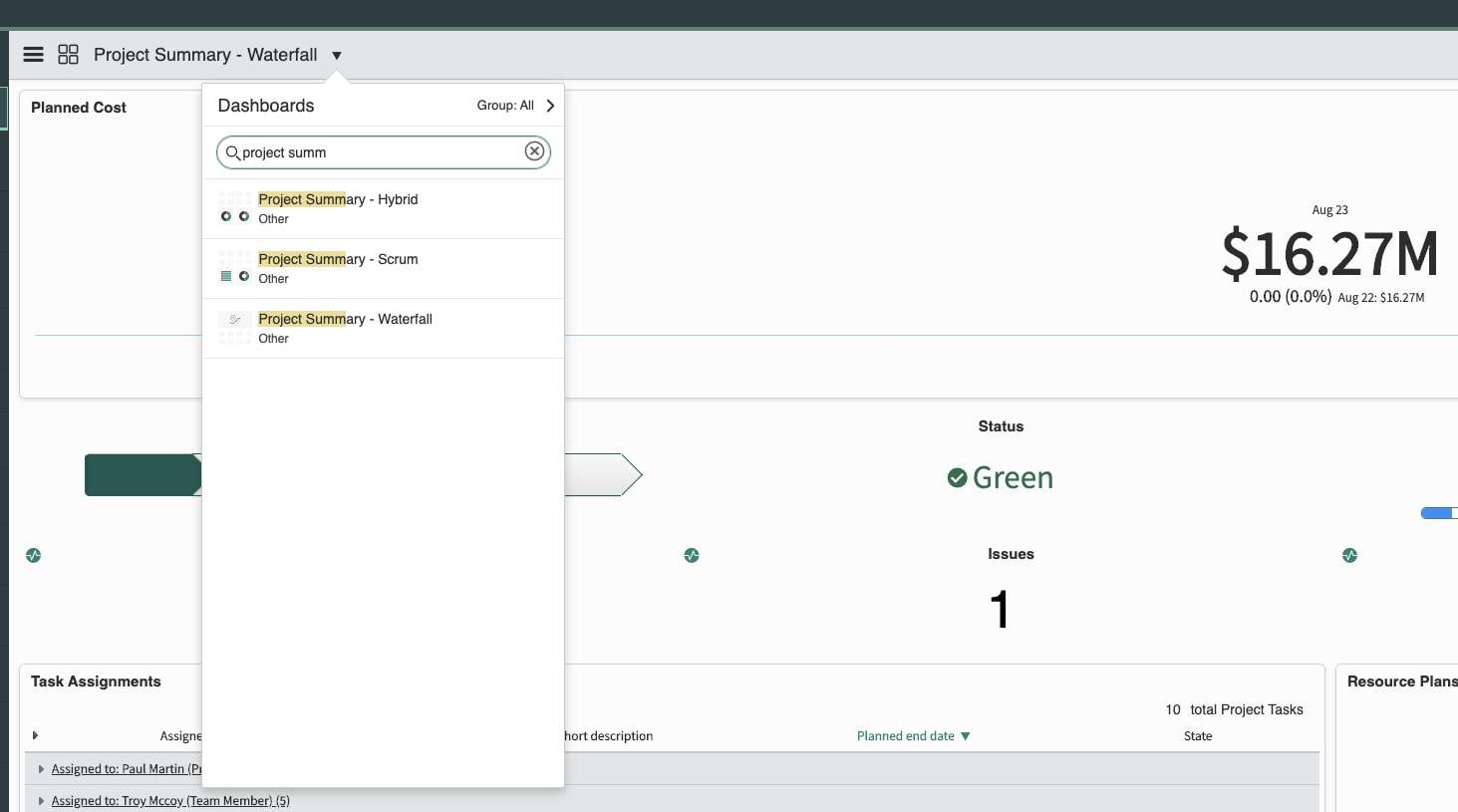 Solved: How can I modify the widgets on the Project Worksp ...
