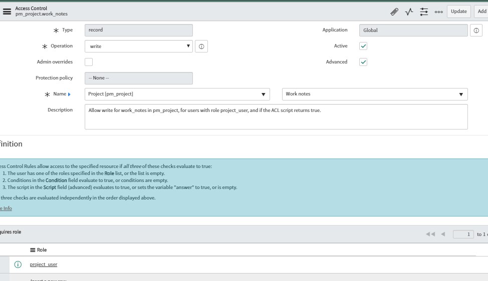 I need to enable the Work notes on a project form ... - ServiceNow ...