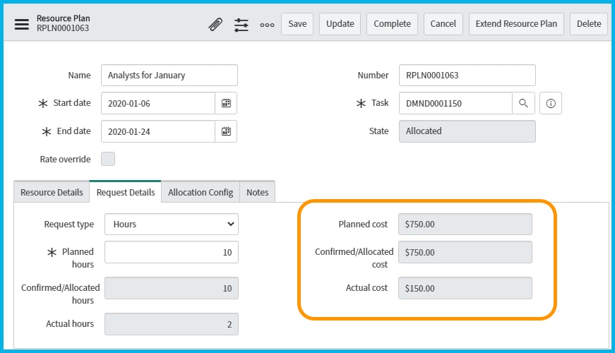 Resource Plan Cost Calculations - ServiceNow Community