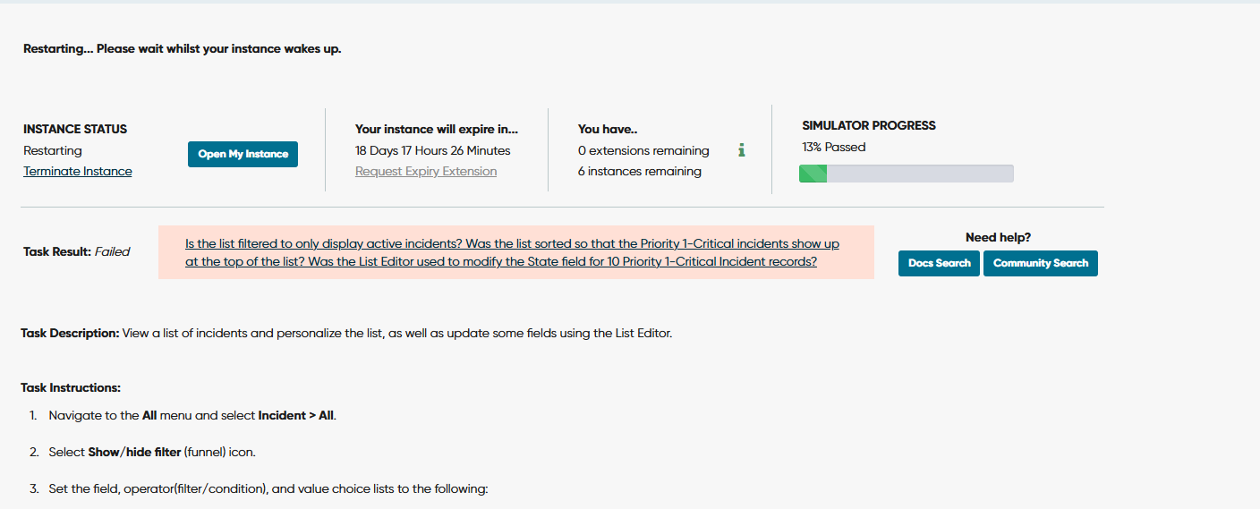Unable to validate the task - ServiceNow Community