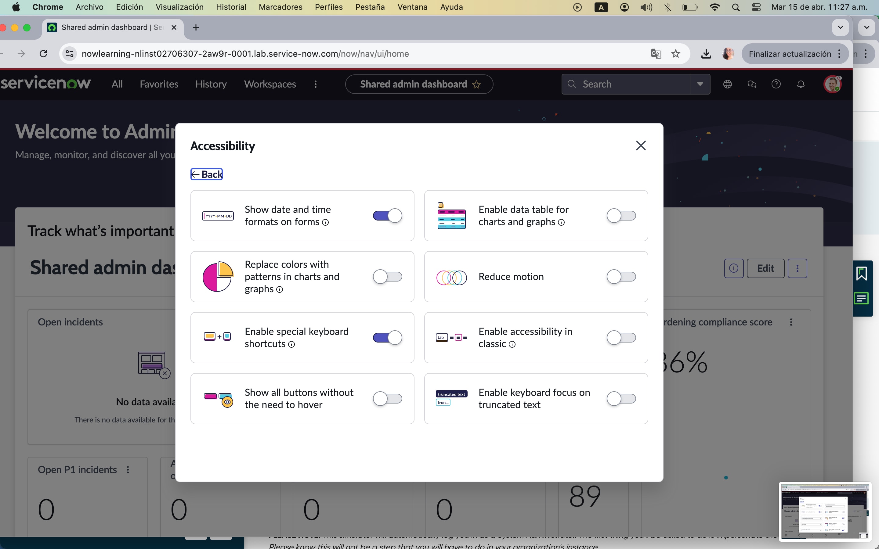 Assessment Simulator Task 1: Personalize Your Inst... - ServiceNow ...