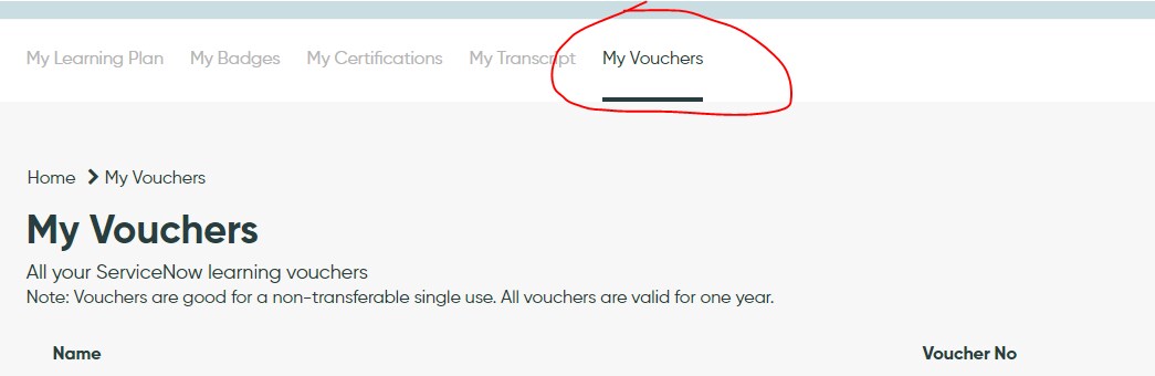 Solved: Where to find the free voucher in my SNow Profile - Page 2 - ServiceNow Community