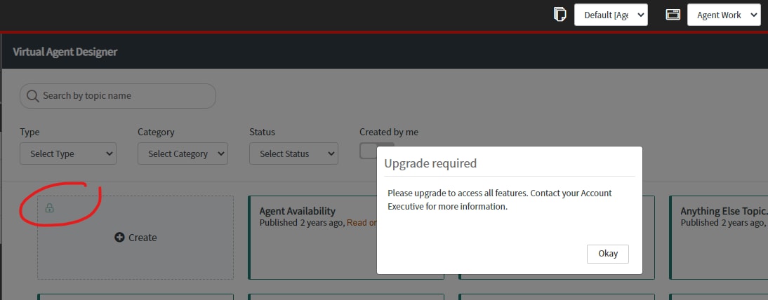 Solved: Can't create new topic in VA - ServiceNow Community