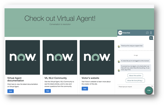 How to embed Virtual Agent in an external site - U... - ServiceNow ...
