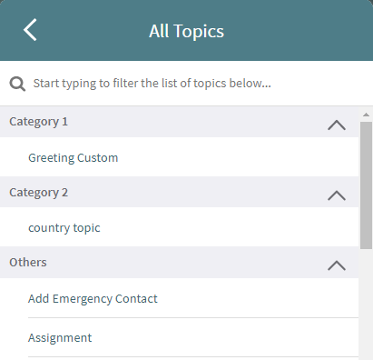 Show Topic in Categories - Virtual Agent - ServiceNow Community
