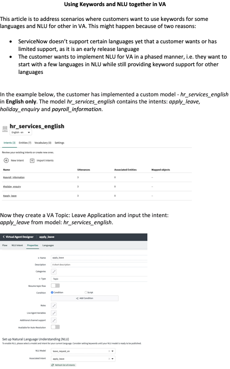 Using Keywords and NLU together in Virtual Agent - ServiceNow Community