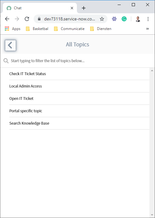 Virtual Agent - Available topics depending on diff... - ServiceNow ...