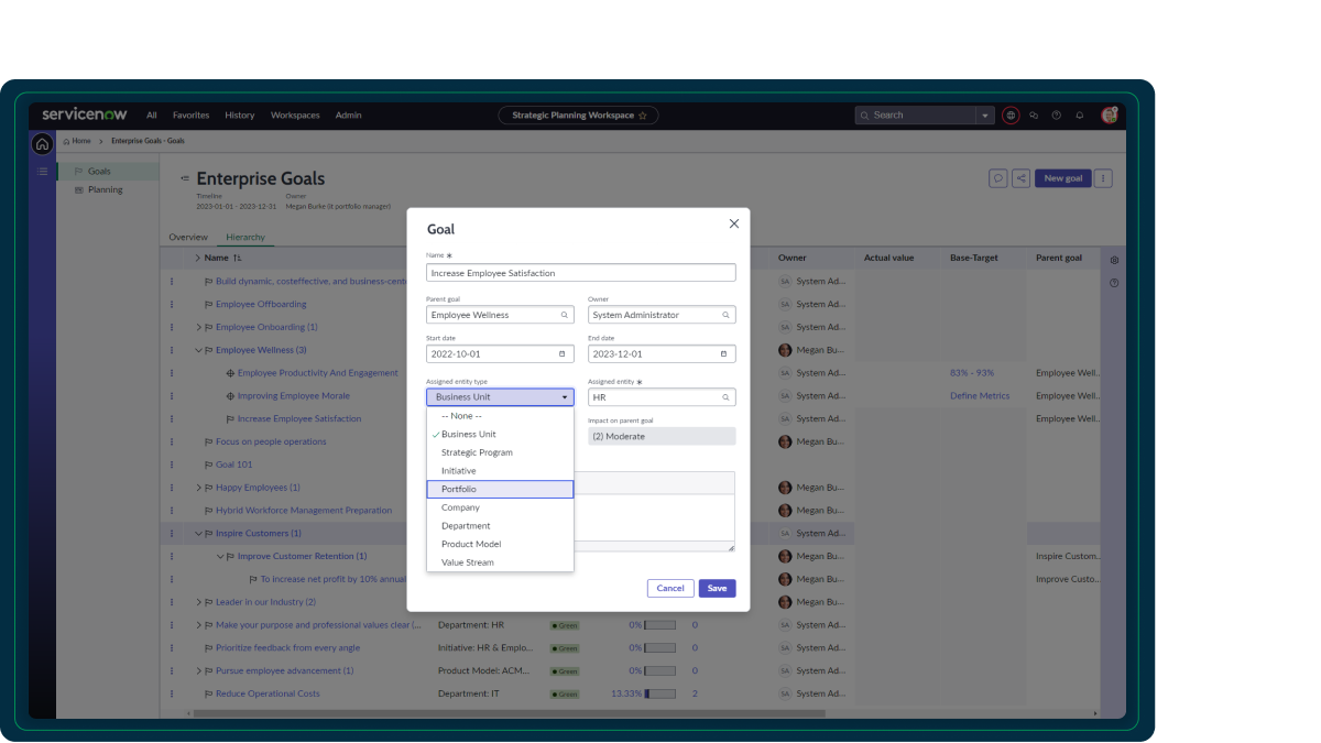 Strategic Planning - ServiceNow