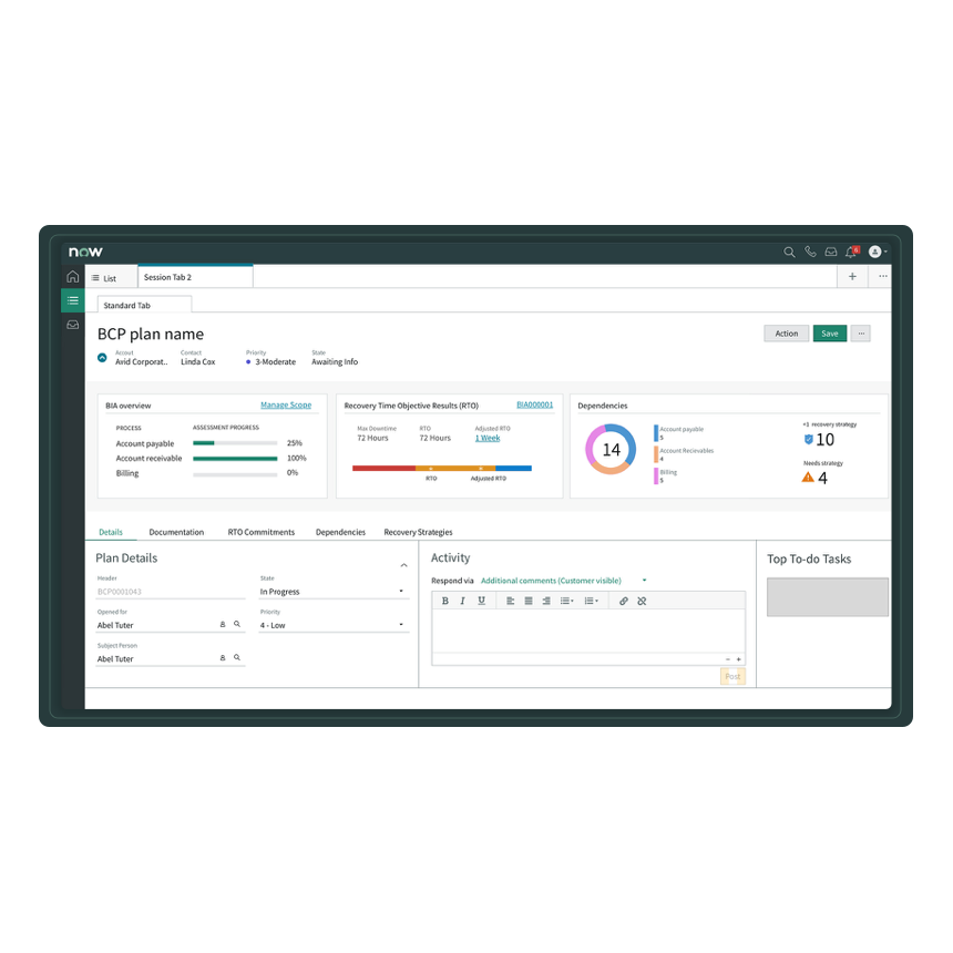 Business Continuity Management (BCM) - ServiceNow