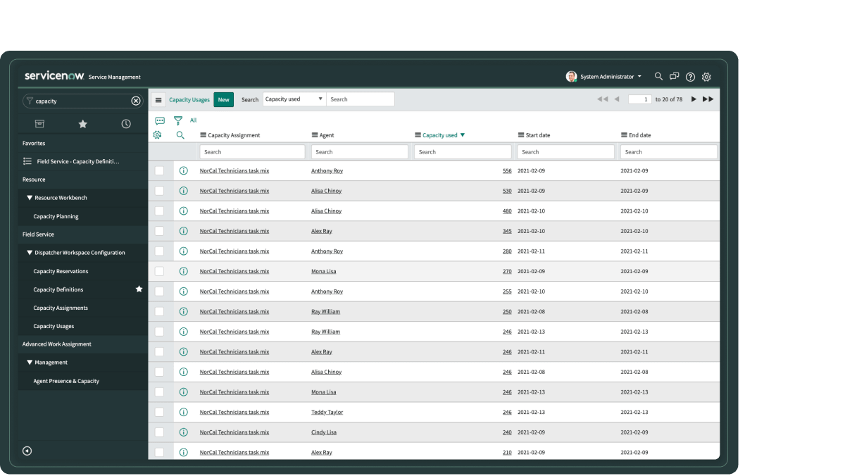 Capacity and Reservations Management - ServiceNow