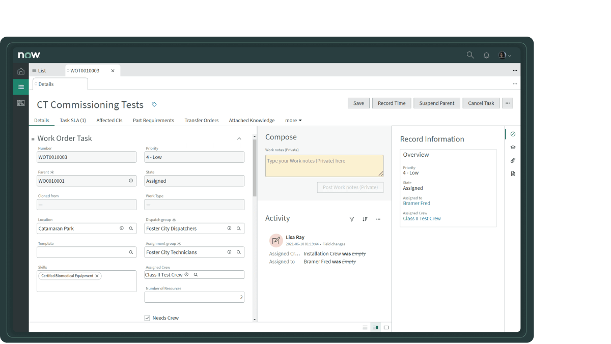 Field Service Crew Operations - ServiceNow