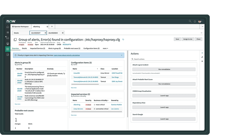 Health Log Analytics - ServiceNow