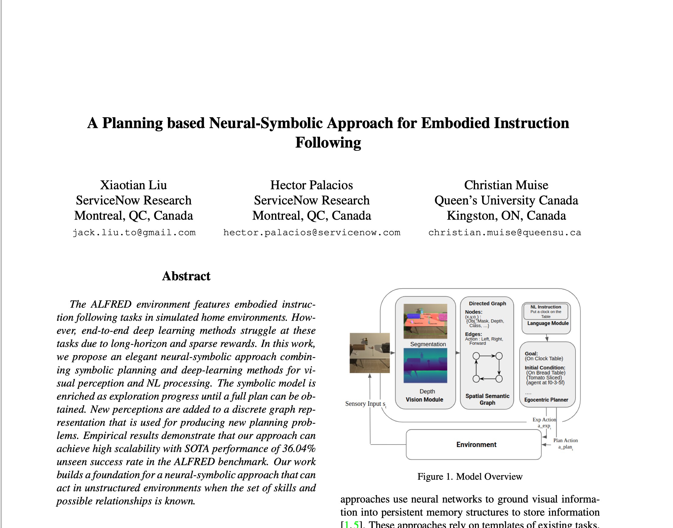 A Planning Based Neural Symbolic Approach For Embodied Instruction
